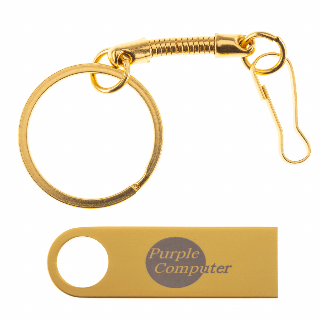 New 32GB USB Flash Drive with Key Ring Clip | Purple Computer