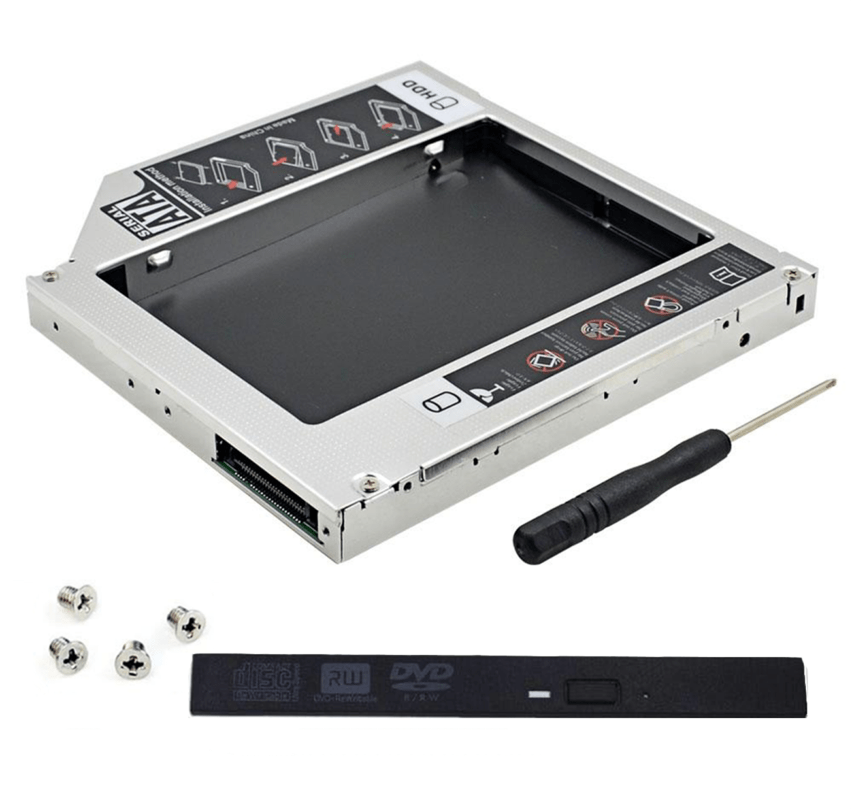 New Universal 2nd HDD SSD Hard Disk Drive Caddy Adapter Pata IDE to ...