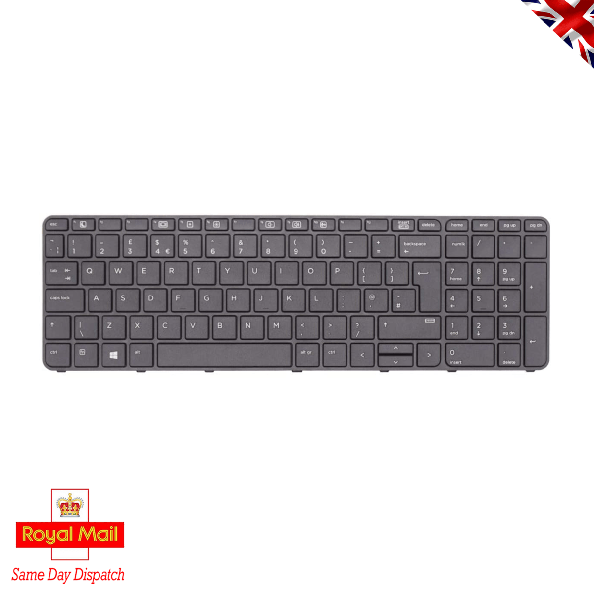New HP Probook UK QWERTY Keyboard 827028-031